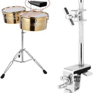 Jiayouy Cowbell Clamp Bass Drum Hoop Mount Cowbell Holder Percussion Accessory with 5" Steel Arm Up or Down Adjustment