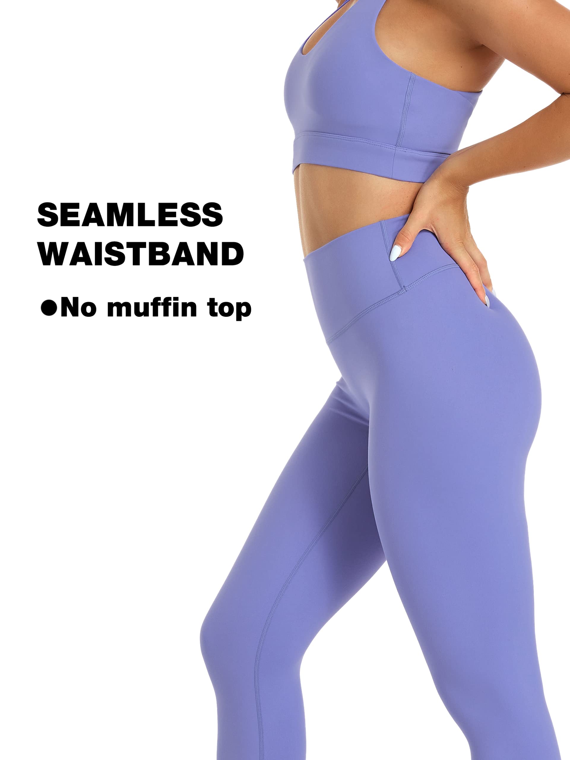 NEPOAGYM High Waisted Leggings for Women No Front Seam,Lightweight Yoga Leggings Buttery Soft 25 Inch 7/8 Length(Very Peri,S)