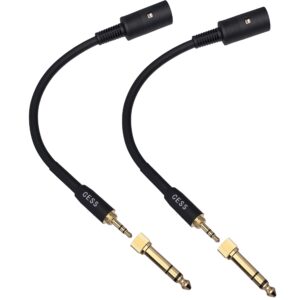 CNCESS CESS-256 5-Pin MIDI to 3.5mm TRS Stereo Adapter Cable with 6.35mm (1/4”) TRS Adapter - 6 Inches, Audio Conversion, Versatile Compatibility, 2 Sets