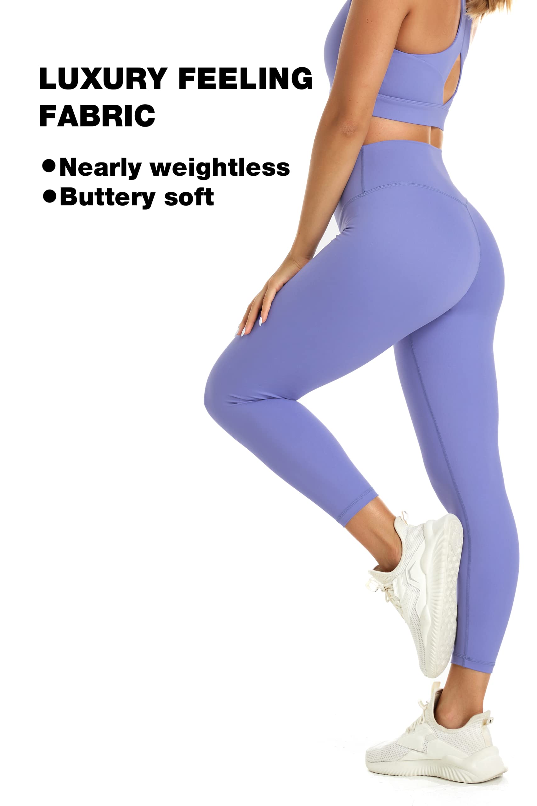 NEPOAGYM High Waisted Leggings for Women No Front Seam,Lightweight Yoga Leggings Buttery Soft 25 Inch 7/8 Length(Very Peri,S)