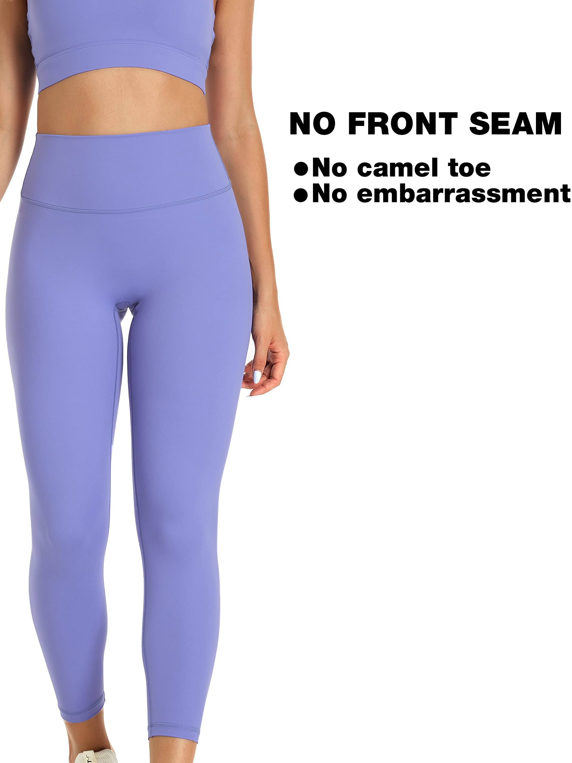 NEPOAGYM High Waisted Leggings for Women No Front Seam,Lightweight Yoga Leggings Buttery Soft 25 Inch 7/8 Length(Very Peri,S)