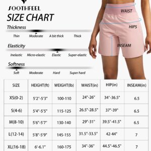 Soothfeel Women's Running Shorts with Zipper Pockets 7 Inch Long High Waisted Athletic Workout Gym Summer Shorts for Women (Navy, XXL