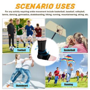 Tarpop 1 Pair Ankle Brace for Kids Compression Ankle Sleeves Adjustable Foot Support Brace Elastic Ankle Guard for Children Boys Girls Sports Running Jogging Dance Fitness Gymnastics (X-Small)