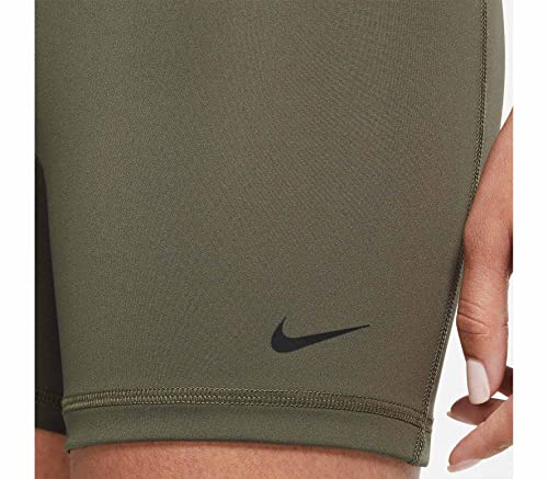 Nike Pro 365 Women's 5" Shorts (as1, Alpha, x_s, Regular, Regular, Medium Olive/Black/Black, Fitted)