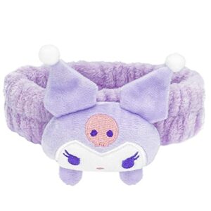 kawaii spa headband for washing face, cute purple headband for make up, washing, party, soft headband for woman girls