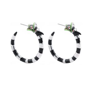 coral snake earrings halloween sandworm hoop earrings for women men