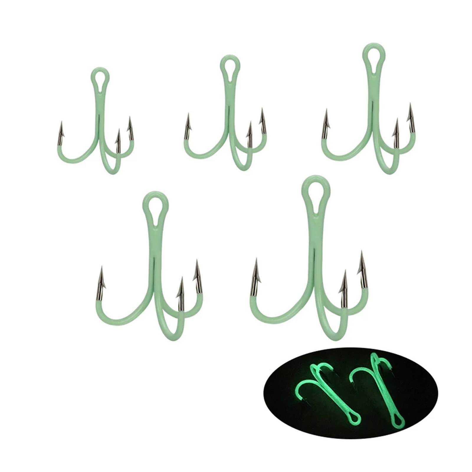 ZIYTEX 10PCS Luminous Fishing Hooks Fishhooks Fishing Accessories Hooks Glow in Night Fishing Baits Kit Lots Luminous Fishing Tackle Hook 2# 4# 6# 8# 10# Fishing Lures (Color : 10)