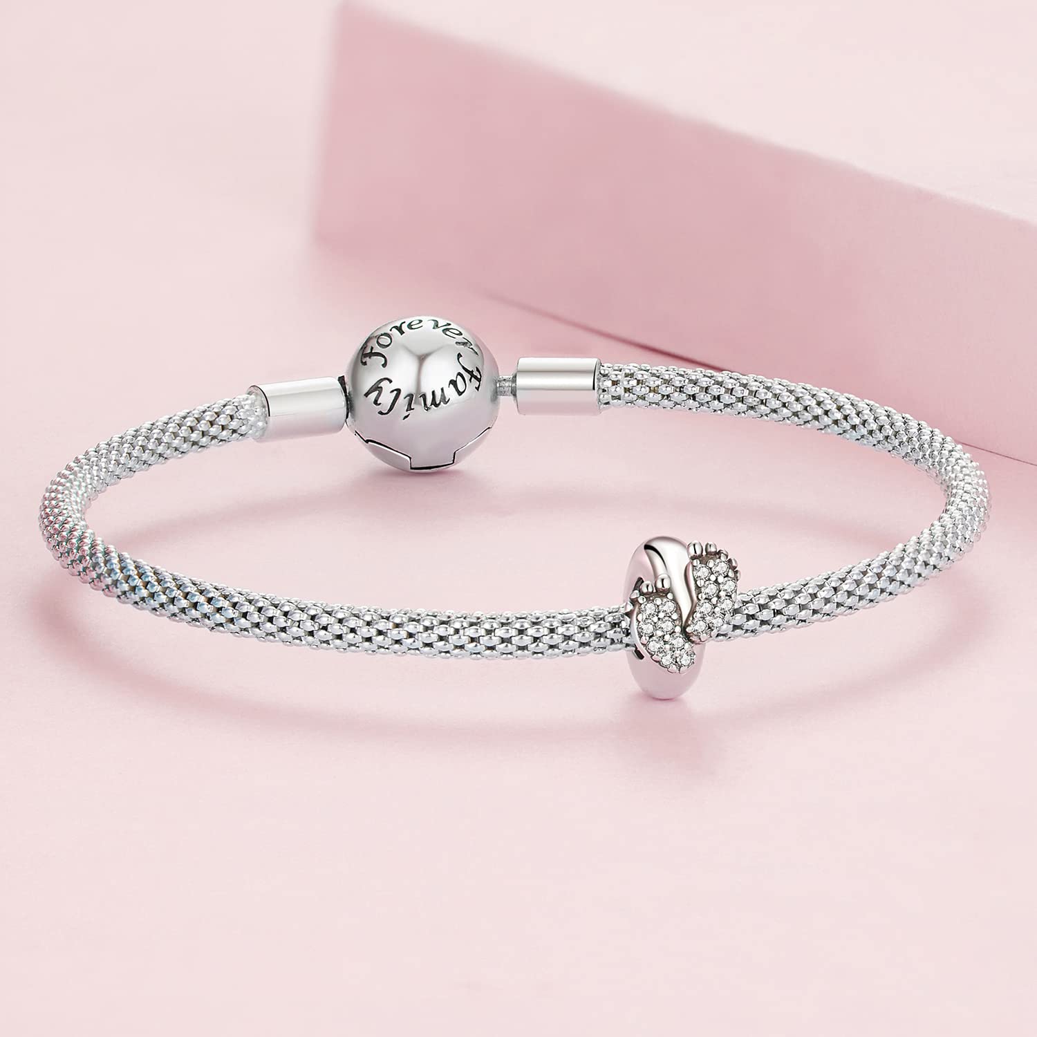 Baby Foot Charm 925 Sterling Silver Charm Fits For Pandora Bracelet Necklace