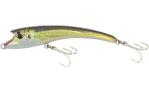 nomad design maverick fishing lures, inshore suspending jerkbait with autotune technology suitable for snook stripers redfish tarpon & seatrout in saltwater 90 at sus fr 1-1/2-1/2oz - olive back shad