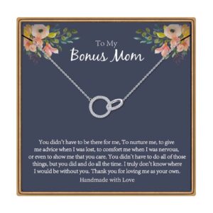 paerapak bonus mom gifts necklace, 925 sterling silver best bonus mom ever gifts step mom necklace bonus mom christmas gifts step mom mothers day gifts jewelry gifts for bonus mom step mom