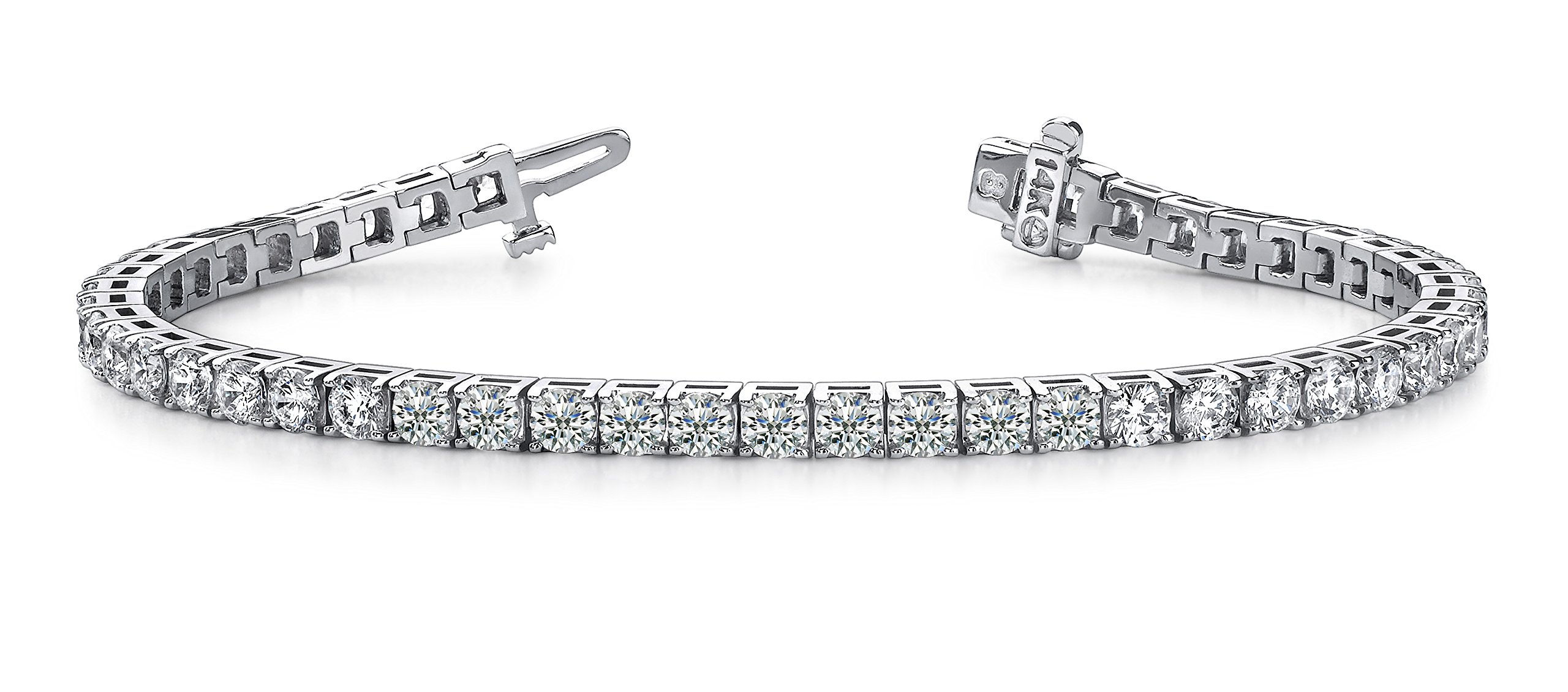 Houston Diamond District 4 Carat 14K White Gold Classic Stackable LAB GROWN Diamond Tennis Bracelet 4 Prong Ultra Premium Collection (E-F Color, VS2-SI1 Clarity)