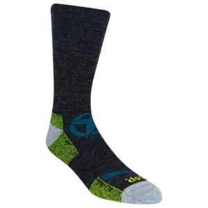 jeep wool blend logo crew socks-1 pair pack-moisture wicking and breathable mesh zones, gray, men's shoe size 8-12