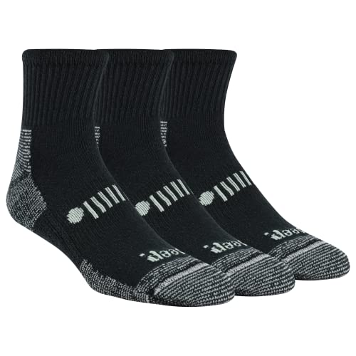 Jeep Men's Classic Cotton Socks-3 Pair Pack-Moisture Wicking and Cushioned Comfort, Black, 8-12