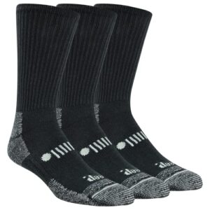 jeep men's classic cotton socks-3 pair pack-moisture wicking and cushioned comfort, black, 12-15