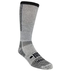 jeep rugged wool blend crew socks-1 pair pack-heavyweight cushioned comfort and blister prevention, gray, men's shoe size 12-15