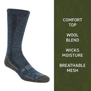 Jeep Wool Blend Trail Crew Socks-2 Pair Pack-Breathable, Cushioned Comfort, Khaki, Men's Shoe Size 8-12