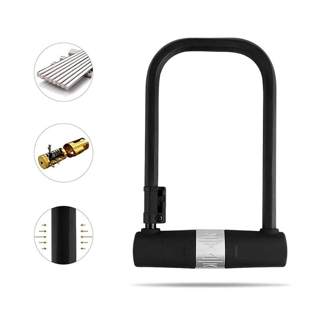 MGUOTP Bike Locks Heavy Duty/Bicycle Chain/Cycling Lock Anti-Theft Lock Portable U-Lock Folding Bicycle Dead Coaster Lock U-Shaped, Black, 22.5x16.5cm (Color : Black, Size : 22.5x16.5cm)