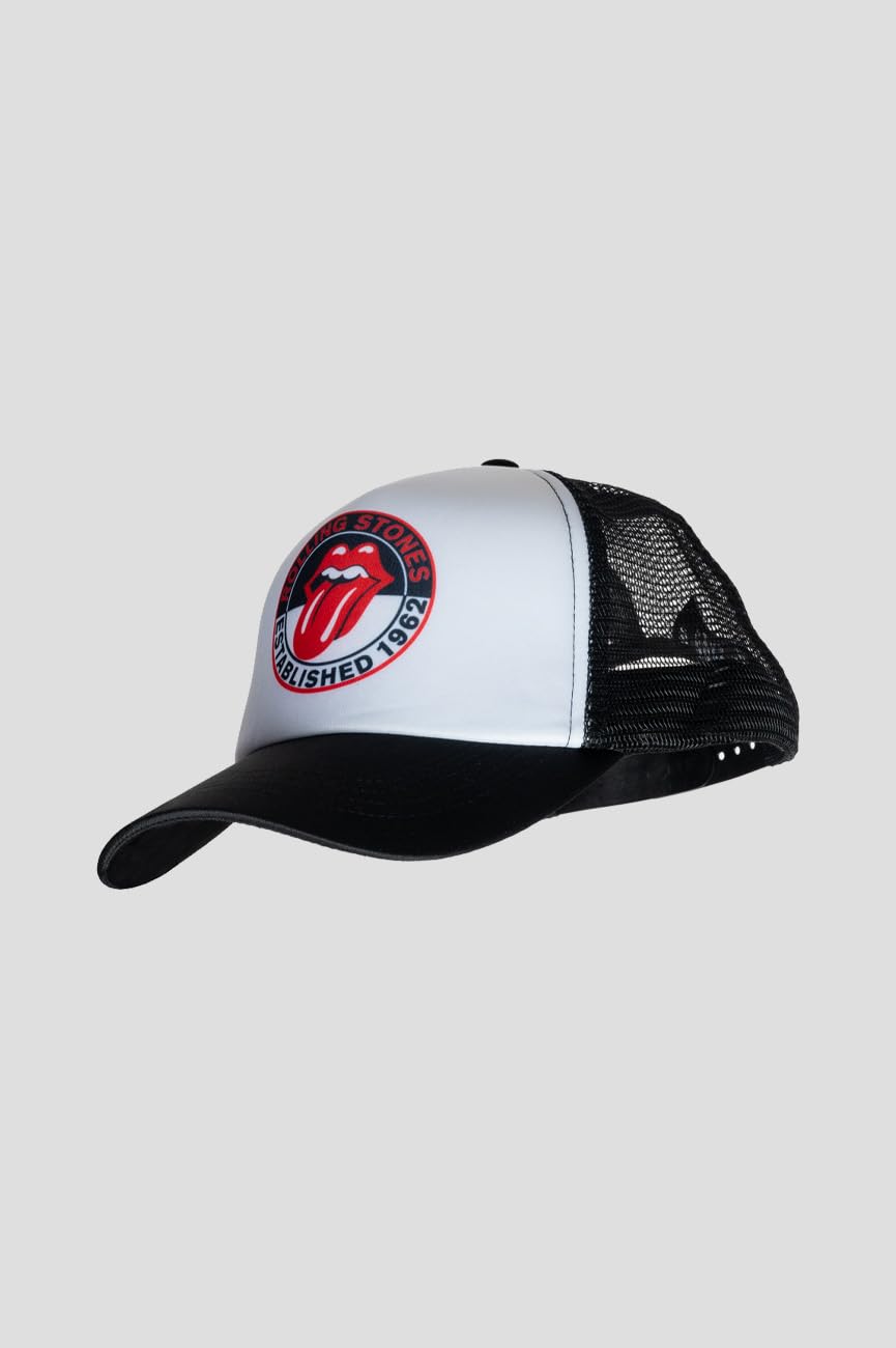 Rolling Stones The Est 1962 Mesh Trucker Hat Black White | Officially Licensed Merchandise