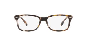 ray-ban rx5428 square prescription eyewear frames, grey & brown havana/demo lens, 55 mm