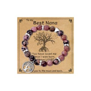 mothers day gifts for nana,nana gifts,tree of life nana bracelet natural stone bracelet gifts for nana from granddaughter grandson