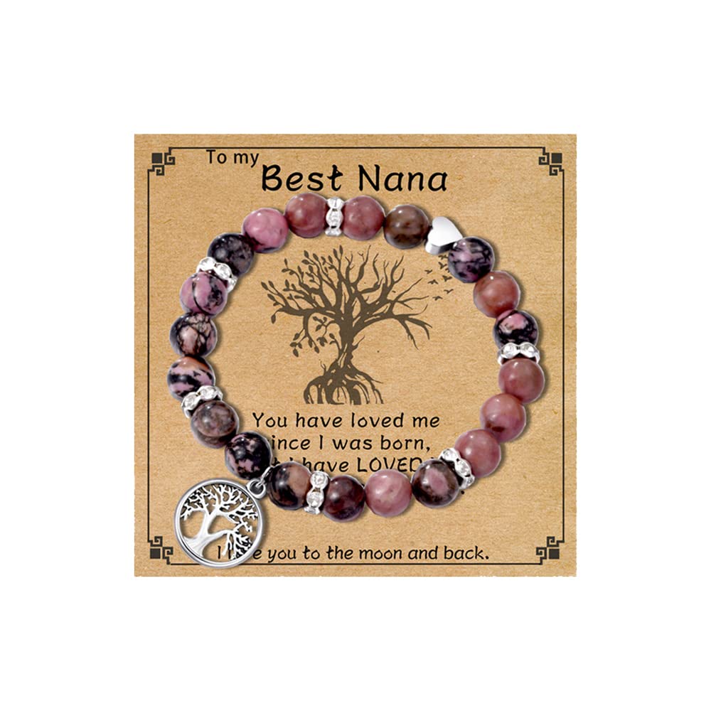 Mothers Day Gifts for Nana,Nana Gifts,Tree of Life Nana Bracelet Natural Stone Bracelet Gifts for Nana from Granddaughter Grandson