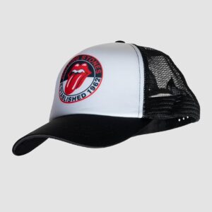 Rolling Stones The Est 1962 Mesh Trucker Hat Black White | Officially Licensed Merchandise