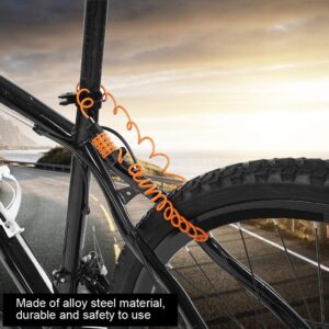 MGUOTP Bike Lock 1.2m Portable 4 Digits Alloy Steel Lock Resettable Combination Lock for Bike Suitcase (Color : Orange)