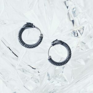 COPPERTIST.WU Ouroboros Earrings Small Huggie Hoop Earrings 925 Sterling Silver Earrings Hypoallergenic for Men Women