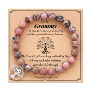 laveir redbean tree of life bracelet, grammy style, for grandma, birthday, mothers day gifts from granddaughter grandson