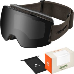 Retrospec Zenith Ski Goggles for Men and Women Over Glasses, UV Protection, Anti-Fog, Scratch Resistant Snow Goggles for Skiing and Snowboarding