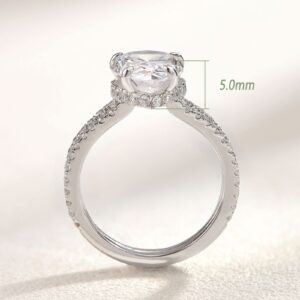 Wuziwen 925 Sterling Silver Cubic Zirconia Pear Shaped Engagement Ring for Women AAAAA CZ Size 7