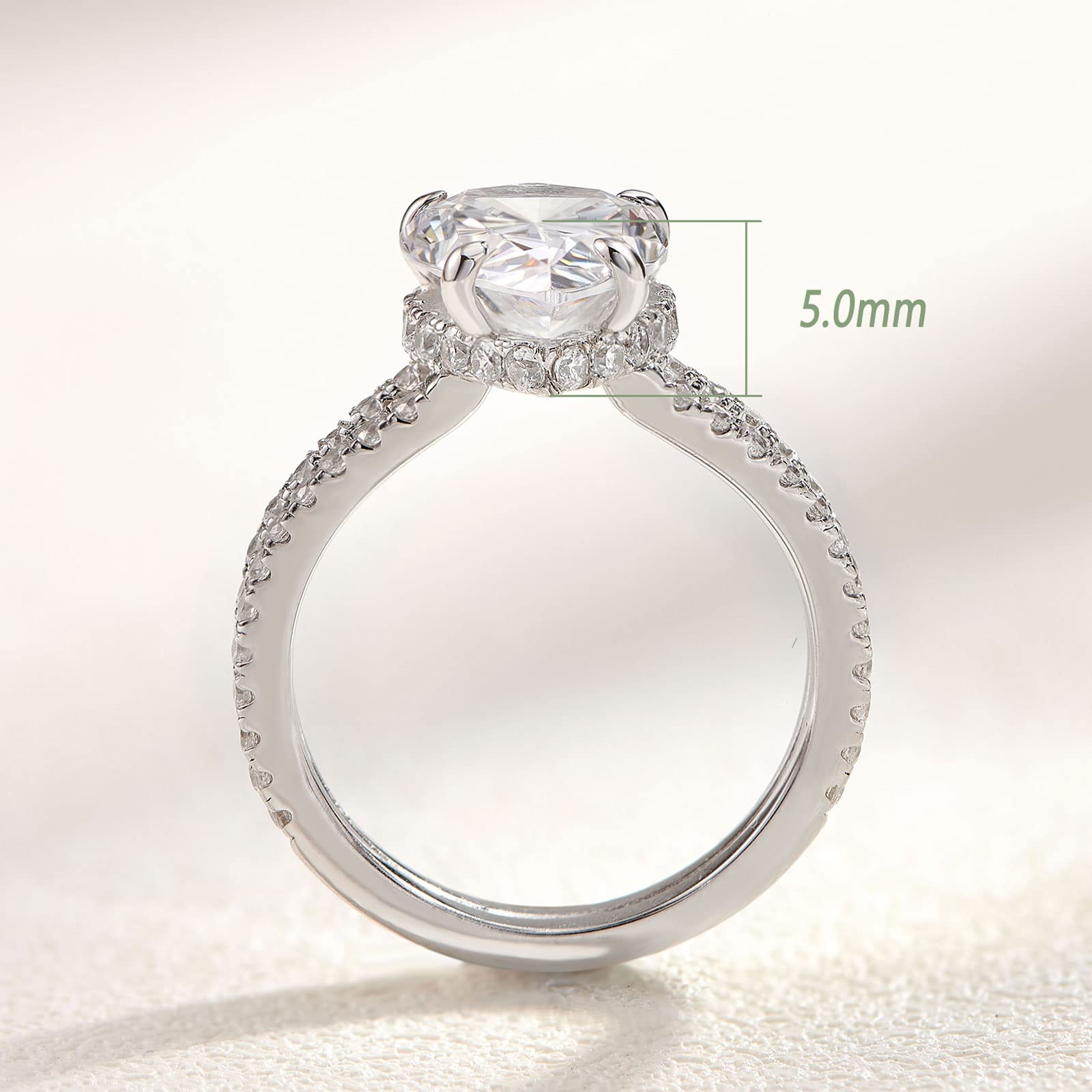 Wuziwen 925 Sterling Silver Cubic Zirconia Pear Shaped Engagement Ring for Women AAAAA CZ Size 7