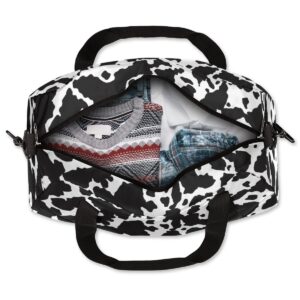 Black White Cow Print Gym Bag for Women and Men,Farm Animal Small Duffel Bag for Sports, Gyms, Yoga, Weekend Getaway, Travel Overnight Bag Workout Bag Cheer Dance Bag for Girls Boys Teen