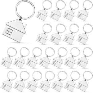 taiyin 30 pcs house key chain house shaped pendant keychains home keychain set cute house with window key charm metal keyring gift