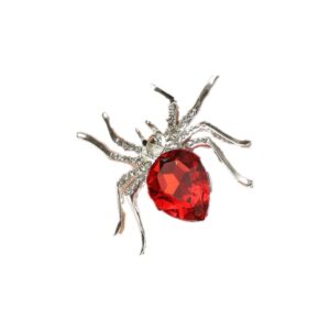 nuaya gothic spider ring for woman charm punk aesthetic grunge halloween ring vintage cool stuff party designer jewelry anillos mujer (red)