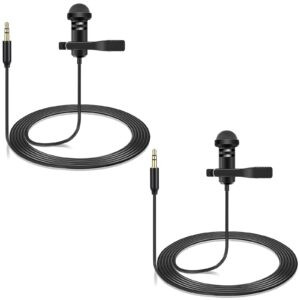 2 pack lavalier microphone compatible with dji mic 2 & rode wireless pro/wireless go 2 / ii transmitters - omnidirectional lav lapel wearable mic for vlog interview streaming lectures broadcasters