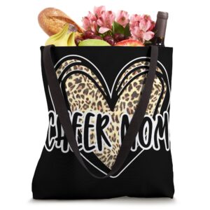 Cheer Mom Shirt, Leopard Cheetah Heart Watercolor Design Tote Bag