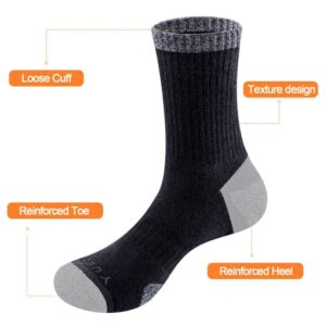 YUEDGE Men's Gym Golf Tennis Training Athletic Socks Wicking Cushioned Crew Socks Anti-Sweat Construction Work Socks Casual Cotton Socks For Men Size 6-9, 5 Pairs