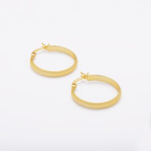 Amazon Essentials 14K Gold Plated Chunky Rounded Hoop 25mm, Yellow Gold