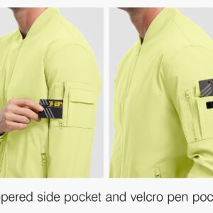 Rdruko Men's Lightweight Bomber Jacket Casual Stylish Fashion Coat Windbreaker(Lemon, US M)