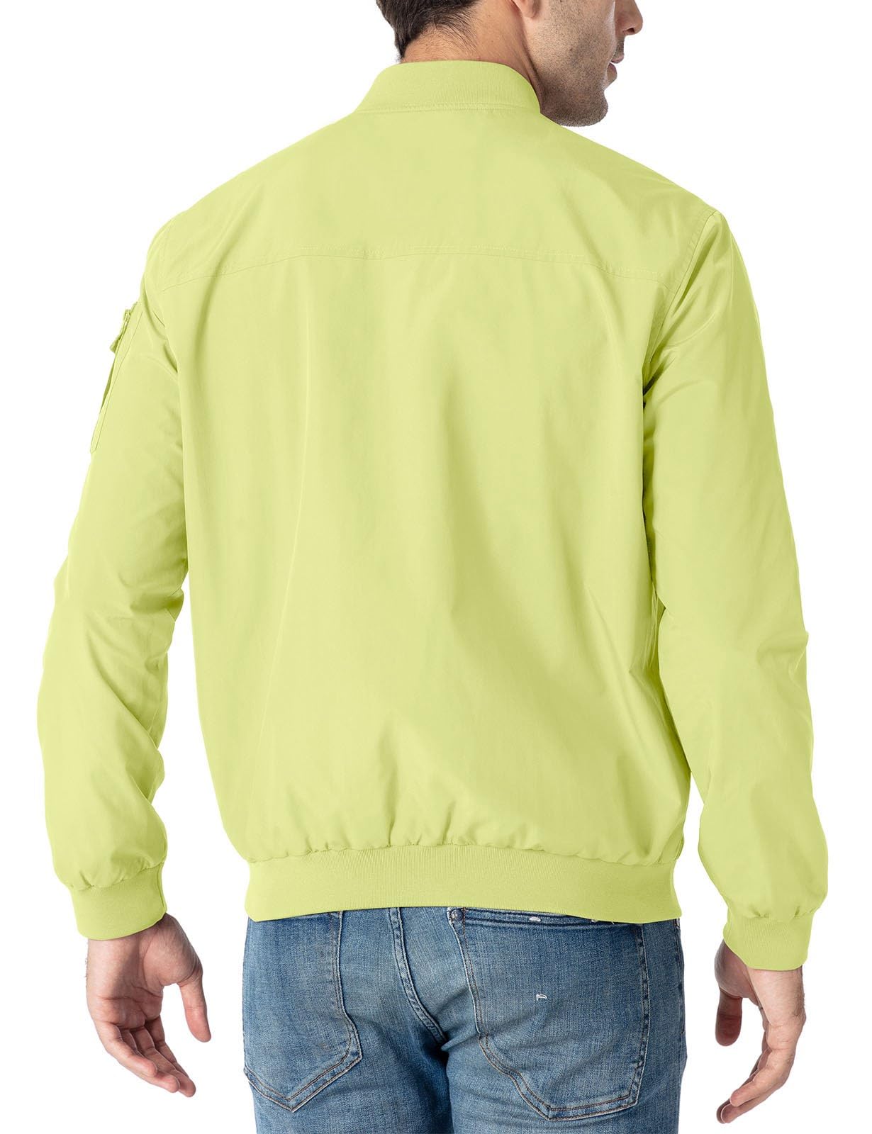 Rdruko Men's Lightweight Bomber Jacket Casual Stylish Fashion Coat Windbreaker(Lemon, US M)