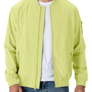 Rdruko Men's Lightweight Bomber Jacket Casual Stylish Fashion Coat Windbreaker(Lemon, US M)