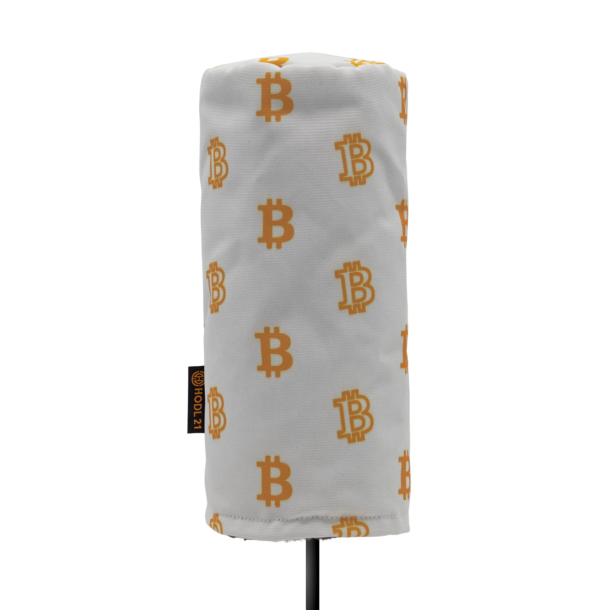 Golf Club Driver Headcover- Premium Bitcoin Barrel Style Golf Driver Head Covers- Durable Golf Club Cover Fits Most Drivers- Protective Golf Driver Head Cover for up to 460 cc Driver Woods