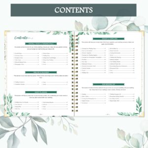 Wedding Planner - Wedding Planner Book and Organizer for the Bride with 5 Tabbed Sections, 12" x 9", Hardcover with Metal Corner + 5 Inner Pockets + Sticker + Elastic Closure Band