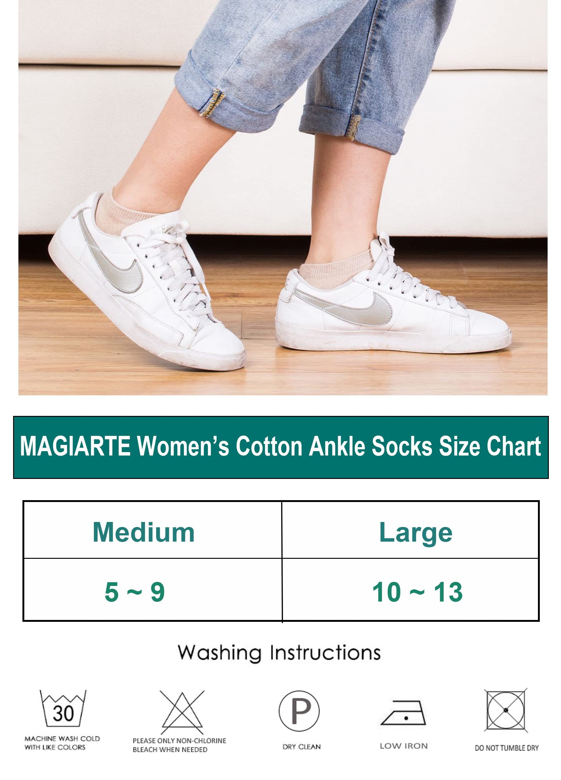 MAGIARTE Womens Ankle Socks Soft Pure Cotton Low Cut Athletic Casual Mutil Color No Show Socks for Women 6-Pack (color#00L)