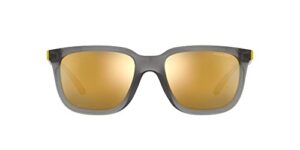 arnette men's an4306 plaka square sunglasses, transparent grey/mirrored yellow gold, 54 mm