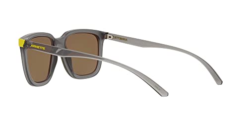 Arnette Men's AN4306 Plaka Square Sunglasses, Transparent Grey/Mirrored Yellow Gold, 54 mm