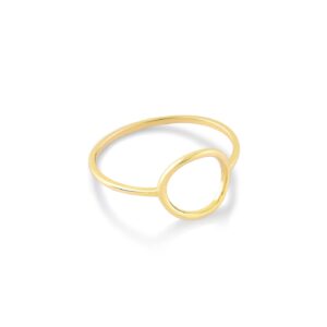 gelin open circle karma ring in 14k solid gold | 14k real gold karma ring | 14k yellow gold statement rings for women, sizes 5 to 9