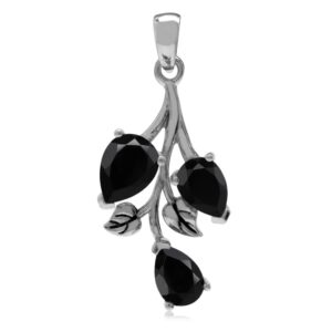 silvershake black onyx 925 sterling silver pendant