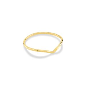 14k real gold chevron ring for women | v shaped ring in 14k gold | dainty stacking rings | women's 14k gold jewelry | gift for all occasions, size 9